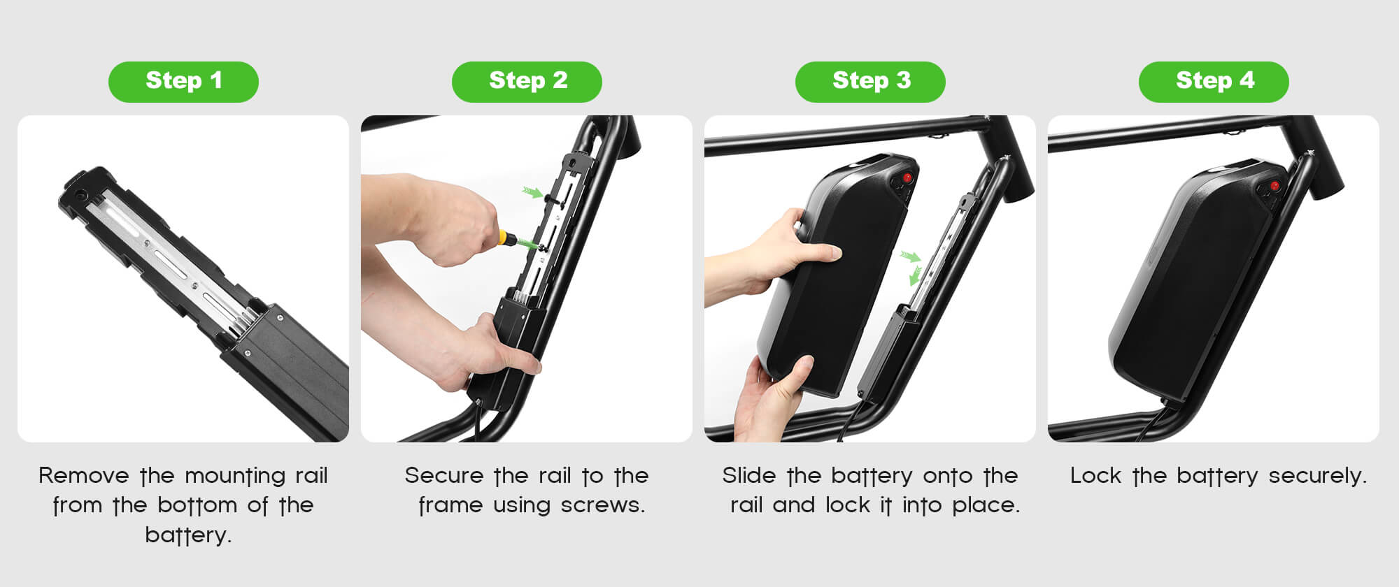 48V 25Ah Lithium E-Bike Battery for Conversion | With Rail, XT60 Outpu – EmokoBike