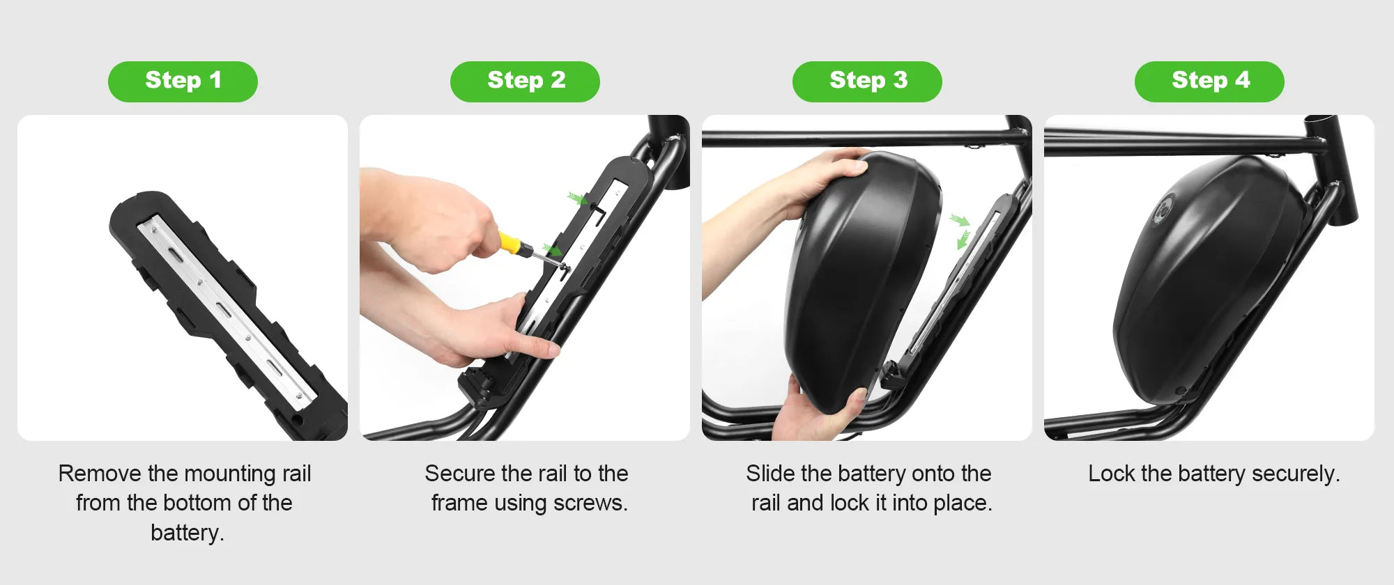 48V 20Ah Lithium E-Bike Battery for Conversion | With Rail, XT60 Outpu – EmokoBike
